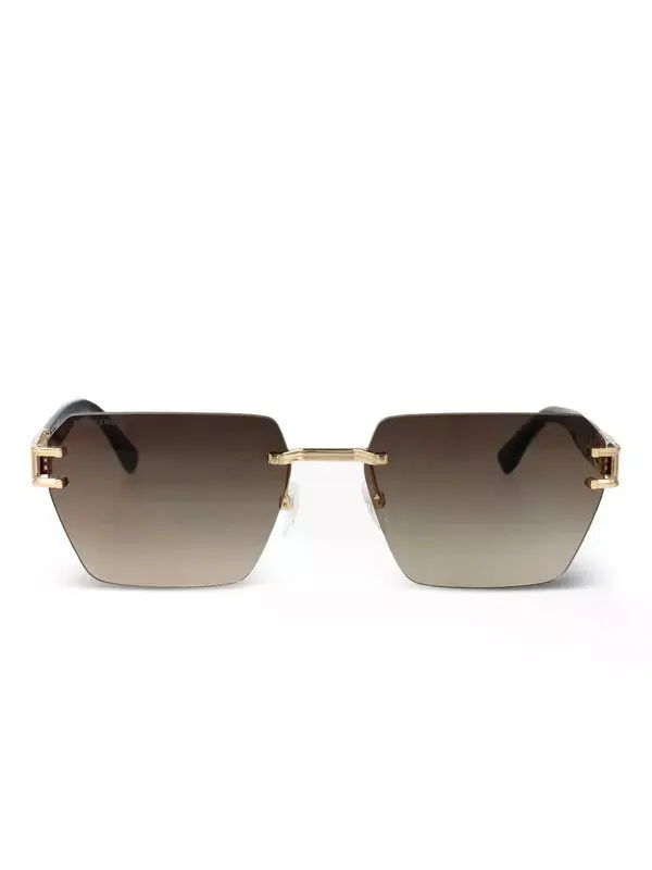 Dsquared2 Rimless Logo Detail Sunglasses - Brown
