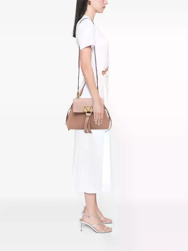 Valentino Garavani Medium Grained Calfskin Vring Top Handle Bag