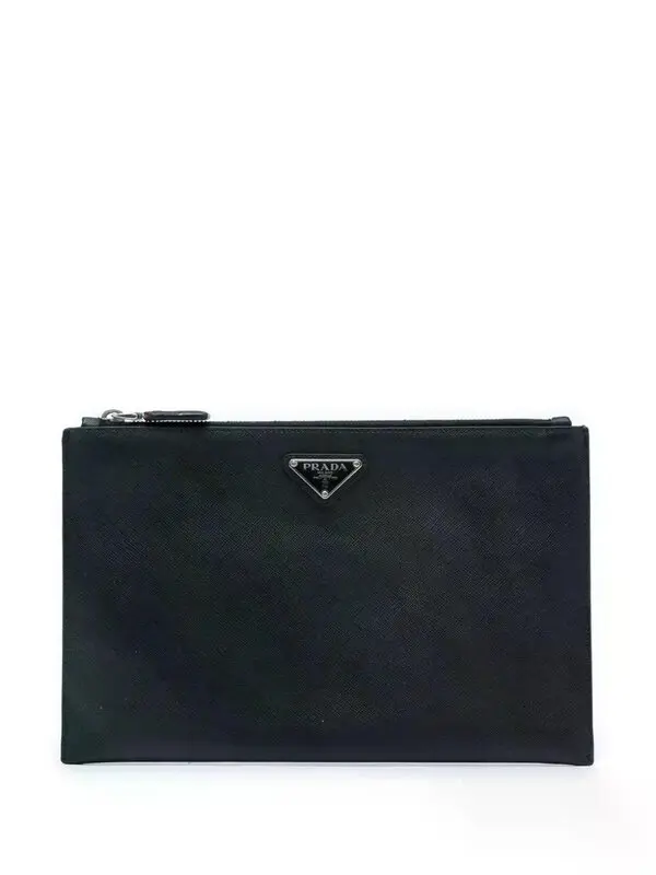 Prada 2013-2026 Saffiano Clutch Bag - Black