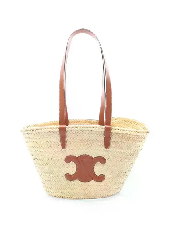 Celine Classic Panier Woven Shoulder Bag - Neutrals