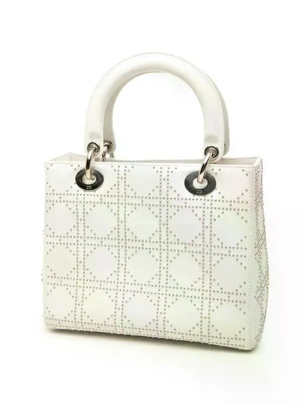 Dior 2003 Medium Calfskin Studded Lady Satchel