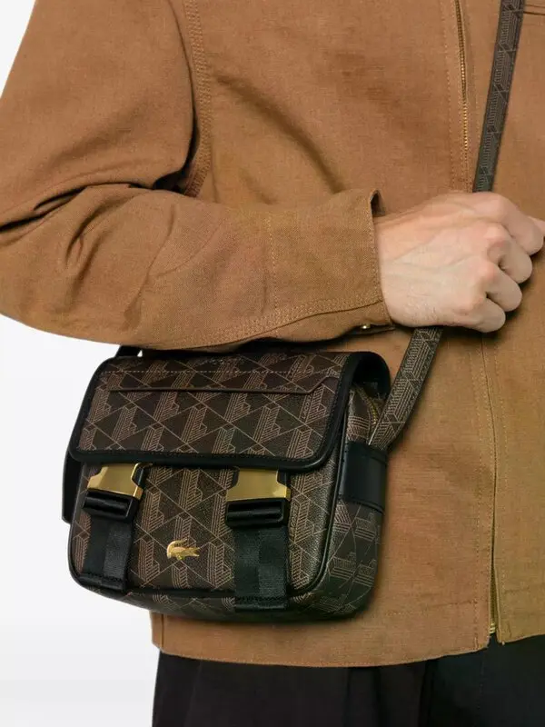 Lacoste Monogram-print Buckle-fastening Shoulder Bag
