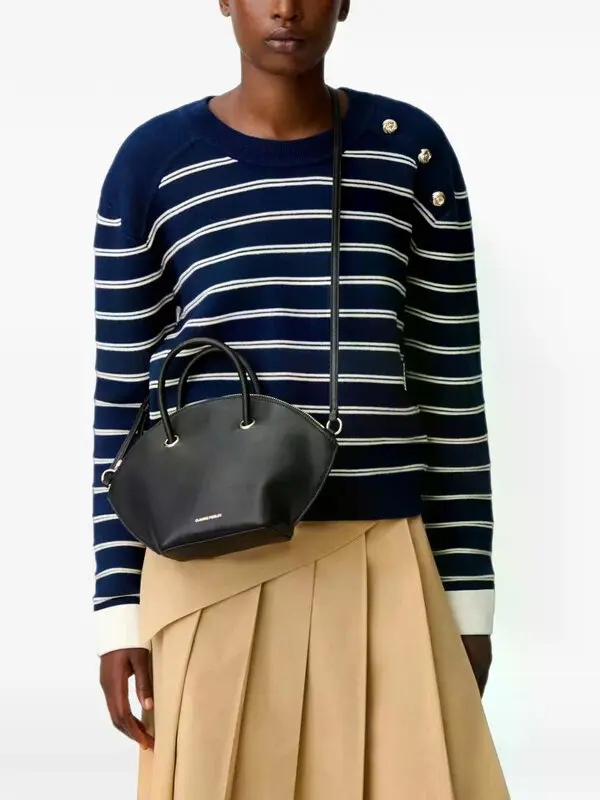 Claudie Pierlot Smooth-leather Bag With Gold Rings - Black