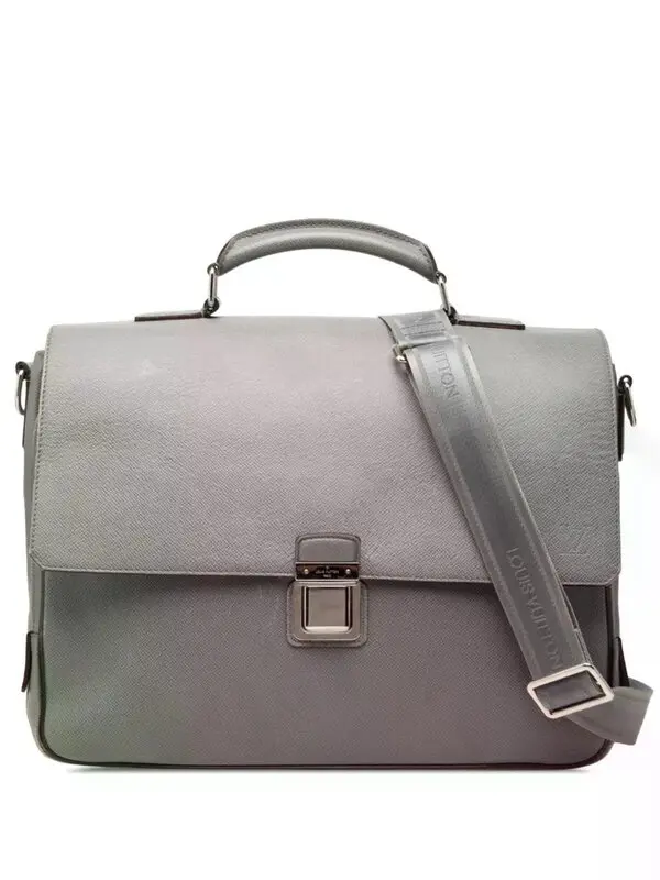 LOUIS VUITTON 2010 Taiga Vassili Gm Business Bag - Grey