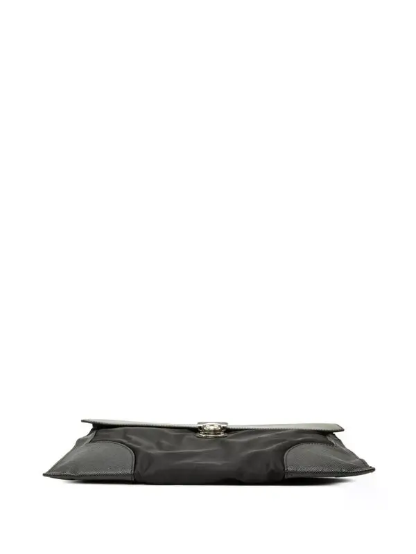 Prada 2000-2026 Saffiano Trimmed Tessuto Clutch Bag