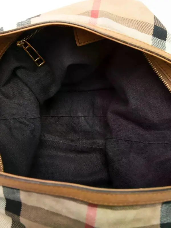 Burberry 2000-2017 Medium House Check Canvas Ashwood Hobo Satchel