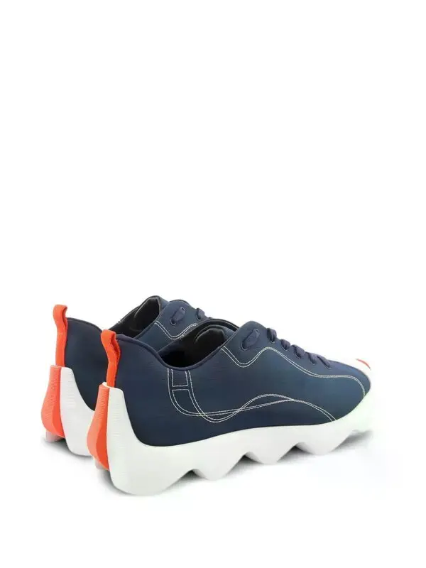 Hermès 2020s Navy Suede Panel Lace-up Sneakers - Blue