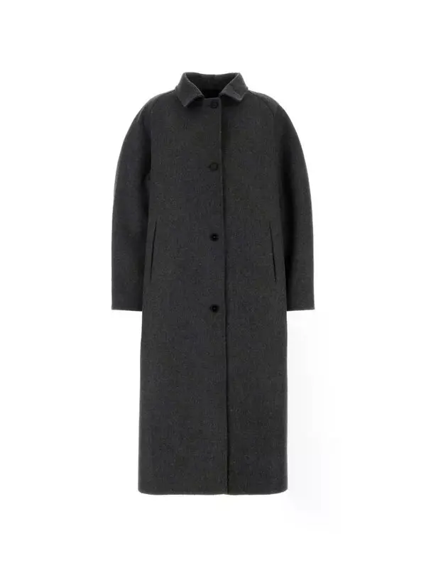 JIL SANDER Double Wool Coat - Grey