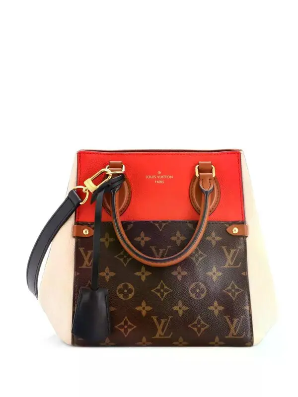 LOUIS VUITTON Fold Tote Monogram Canvas And Leather Pm Satchel - Red