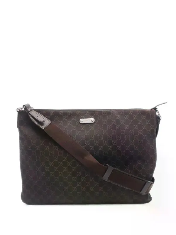 Gucci 2000s Gg-pattern Messenger Bag - Brown