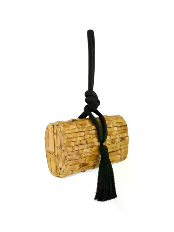 Glorinha Paranagua Tanit Bamboo Clutch Bag - Neutrals