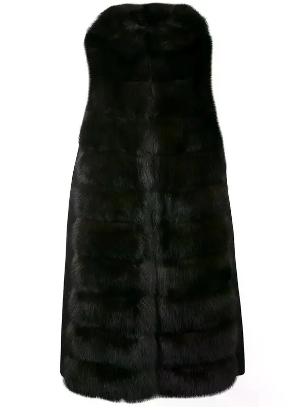 MANZONI 24 Hooded Sleeveless Fur Jacket