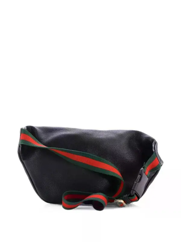 Gucci Logo Printed Leather Medium Belt Bag - Black