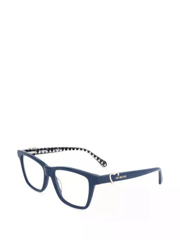 Moschino Heart-plaque Rectangle-frame Glasses