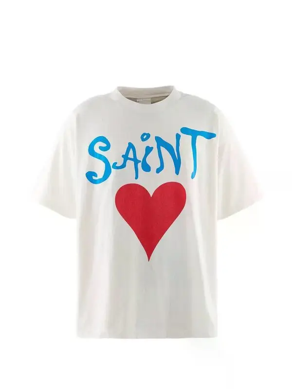 SAINT MXXXXXX Heart-print T-shirt - White
