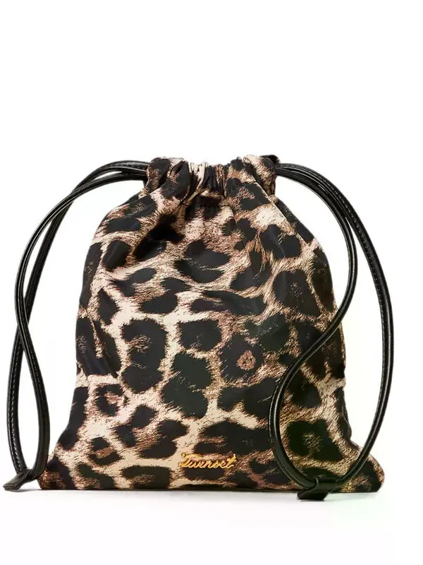 TWINSET Leopard-print Drawstring Case - Black