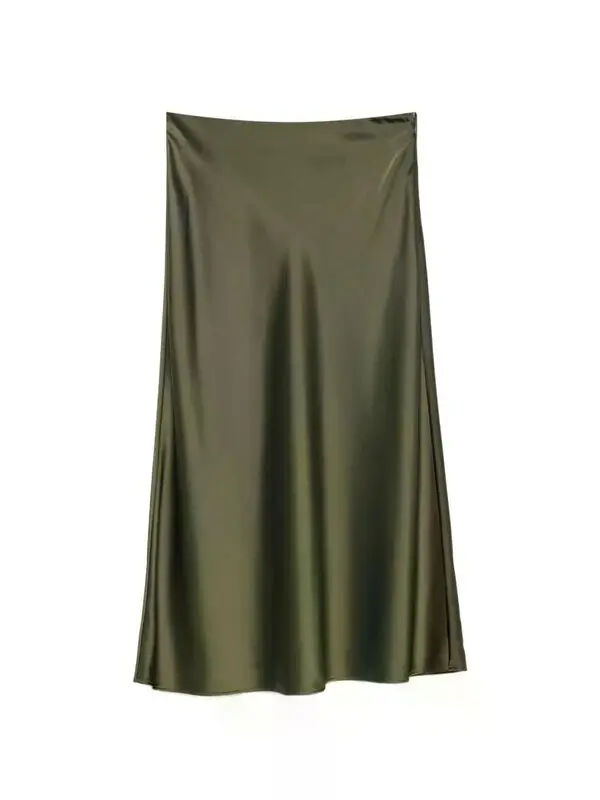 Maison123 Satin Finish Flared Maxi Skirt