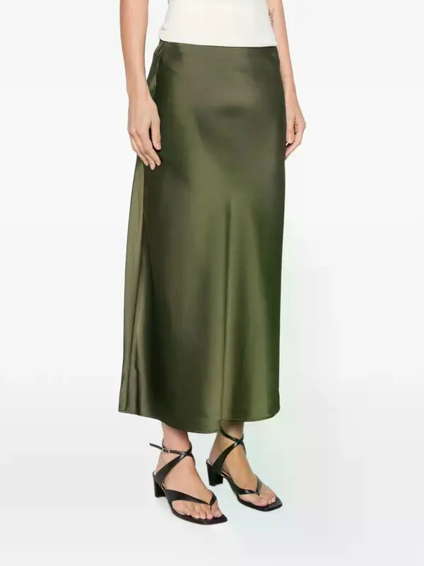Maison123 Satin Finish Flared Maxi Skirt