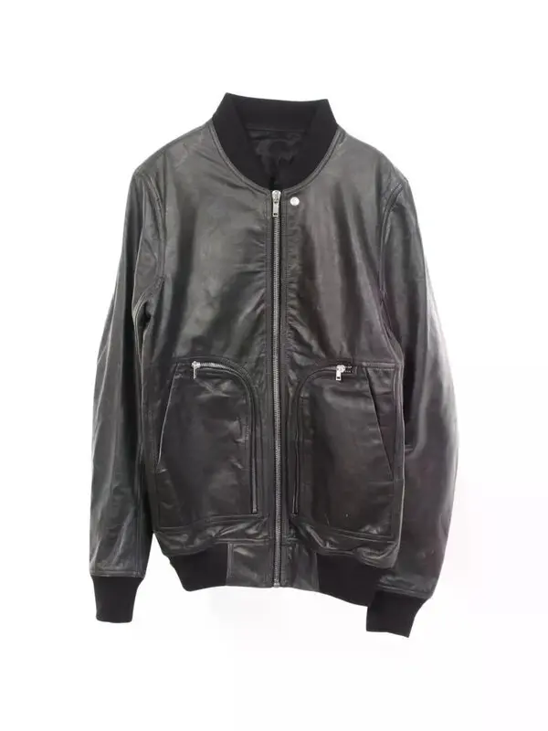 Rick Owens 2010s Bauhaus Flight Leather Jacket - Black
