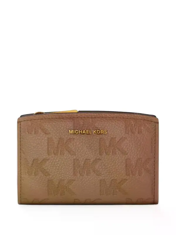 Michael Kors Logo-embossed Pebbled-leather Wallet - Neutrals