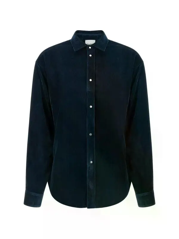 NUDE Velvet-texture Snap-button Shirt
