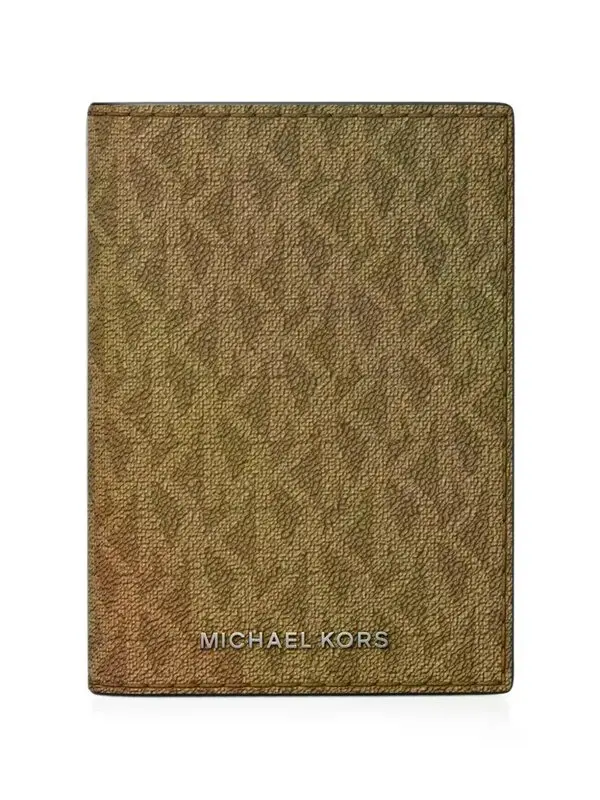 Michael Kors Hudson Signature-logo Folio Card Case - Green