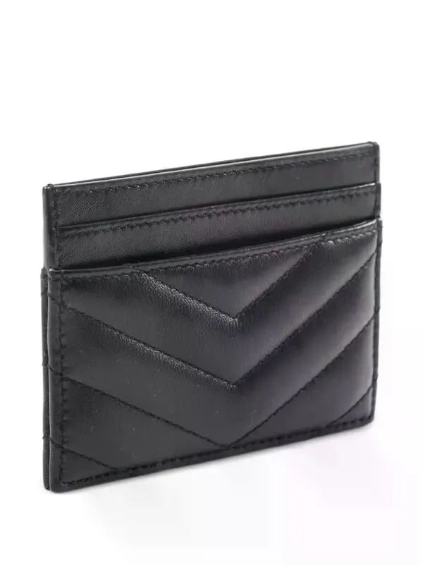 Saint Laurent 2020s Monogram Quilted Card Holder - Black
