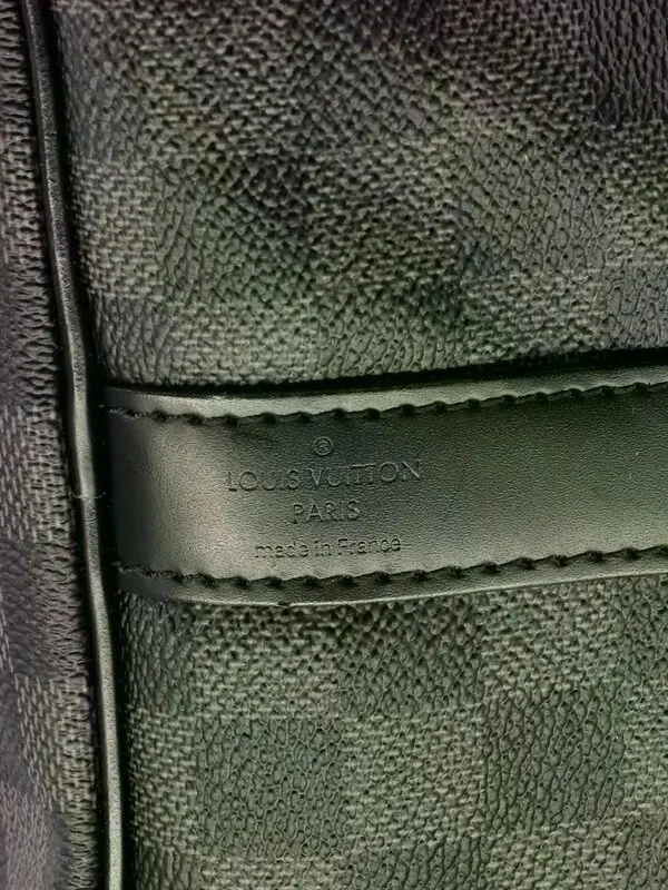 LOUIS VUITTON Keepall Bandouliere Bag Damier Graphite 55 Travel Bag - Black
