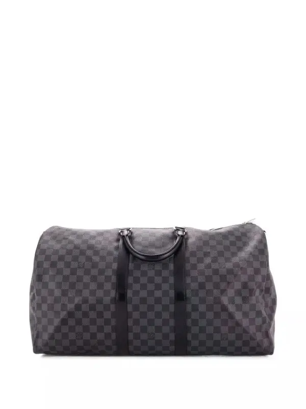 LOUIS VUITTON Keepall Bandouliere 55 Travel Bag - Black
