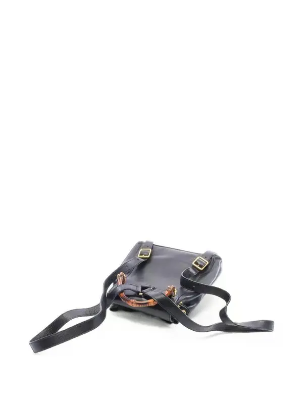 Gucci 2000s Bamboo Line Leather Backpack