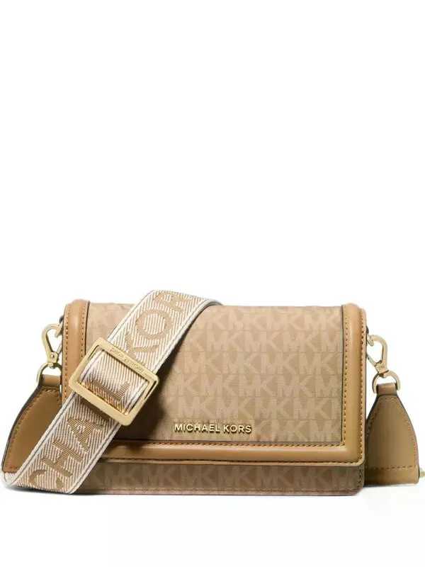 Michael Kors Monogram-print Logo-strap Cross Body Bag - Neutrals