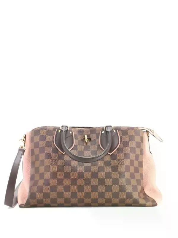 LOUIS VUITTON Normandy Satchel In Damier Leather - Pink