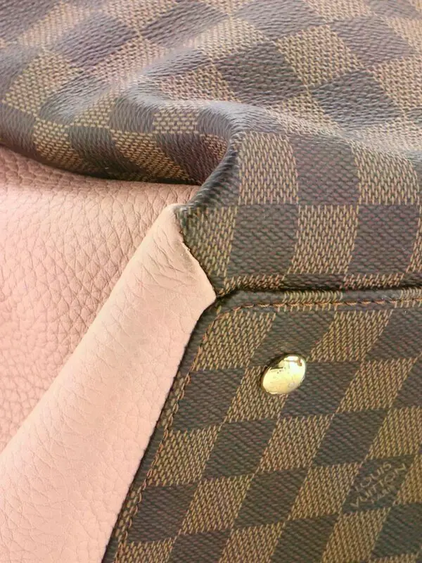 LOUIS VUITTON Normandy Satchel In Damier Leather - Pink