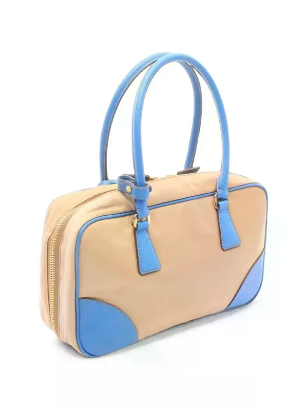 Prada 2010s Triangle-logo Two-way Handbag - Neutrals