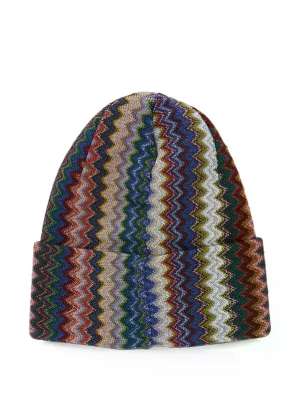 Missoni Zigzag-knit Beanie Hat - Brown