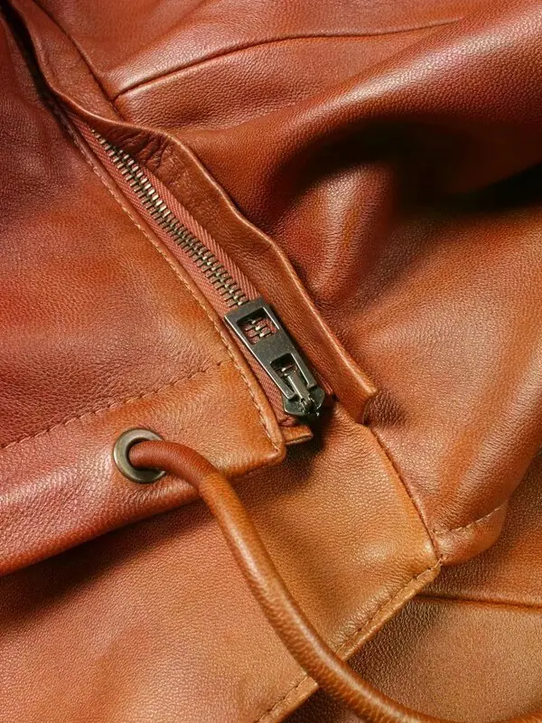 Loewe 2010s Leather Hooded Jacket