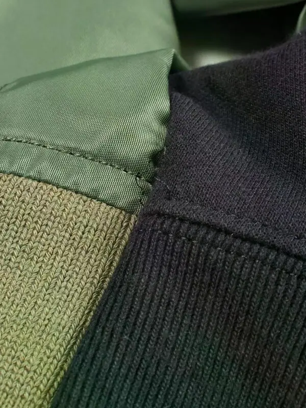 Sacai Zip-up Hoodie With Color-block Paneling