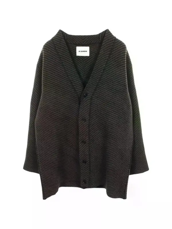 JIL SANDER 2010s Striped Wool Cardigan