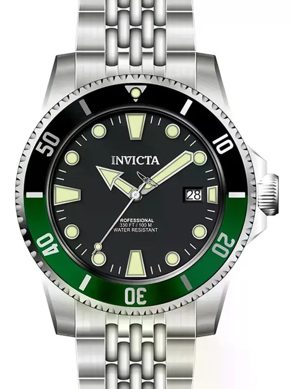 INVICTA Professional 40mm Watch With Dial And Stainless Steel Link Bracelet - Black