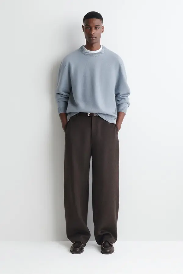Cos Boiled Merino Wool Crew-neck Sweater - Blue