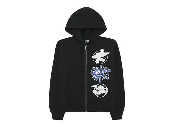 StÜssy X Always Do What You Should Do Stack Zip Hoodie - Black
