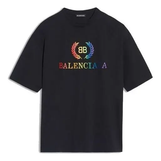 Balenciaga Bb Rainbow Logo T-shirt