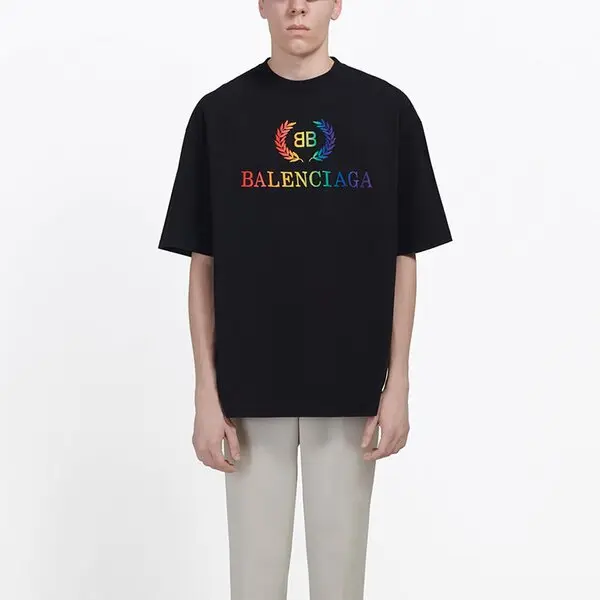 Balenciaga Bb Rainbow Logo T-shirt