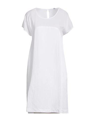 European Culture Midi Dress Size Viscose, Rayon, Linen, Cotton, Elastane - White