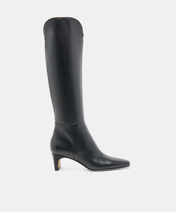 DOLCEVITA Brion Narrow Calf Boots - Black Leather