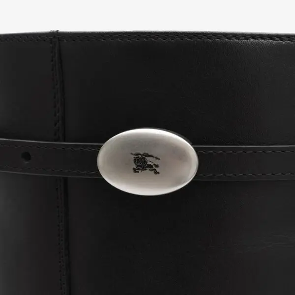 Burberry Leather Pillar Knee-high Boots - Black