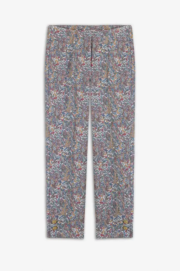 NOCTURNE Printed High Waist Trousers - White