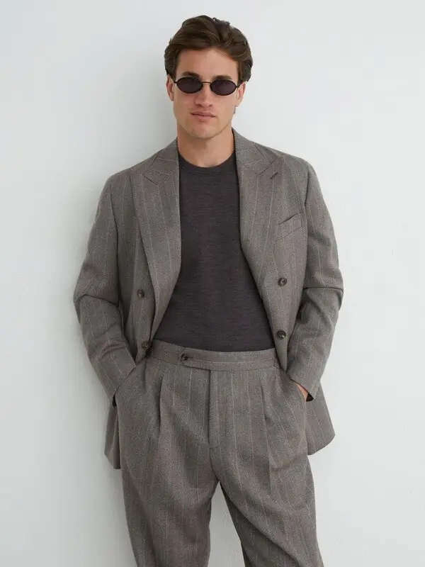 REISS Deal Classic Fit Wool Pinstripe Suit Trousers