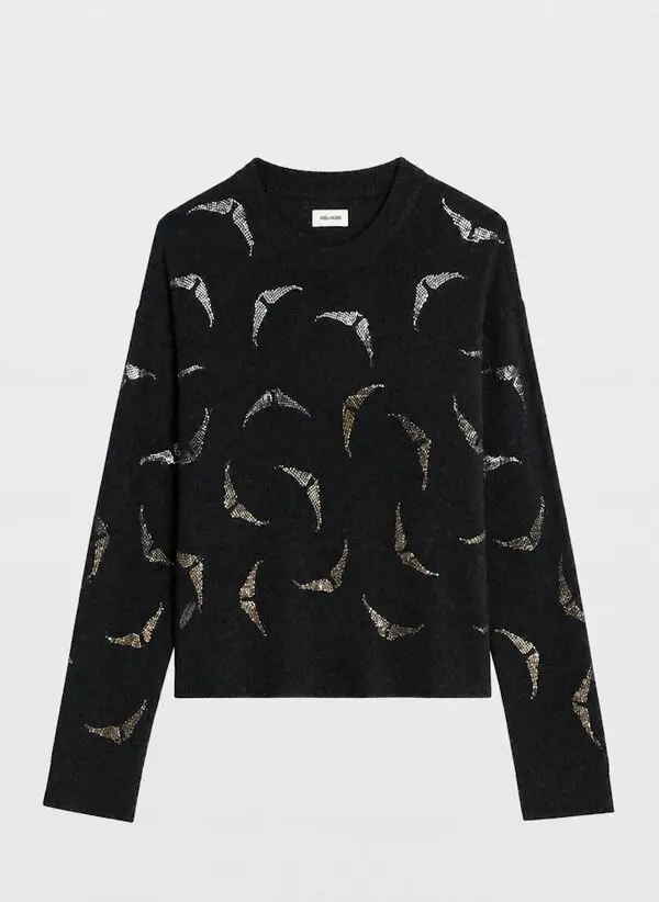Zadig&Voltaire Markuz Diamanté Wings Sweater - Black