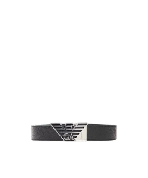 Emporio Armani Logo Buckle Belt - Black